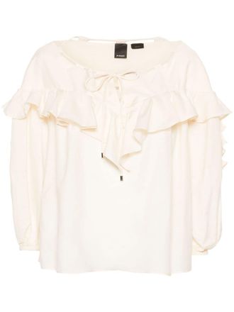 Pinko blouse volant&eacute;e &agrave; lien de resserrage - Tons neutres