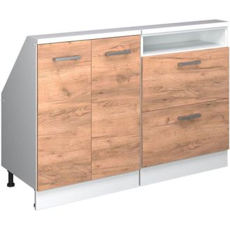 Vicco Meuble mansard&eacute; Rion, Ch&ecirc;ne blanc/force de lor, Lot de 2, Vicco