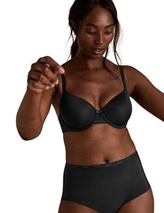 Marks and Spencer Soutien-Gorge Invisible Flexifit &agrave; Armatures, Bonnets embo&icirc;tants A &agrave; E Noir Femmes 100