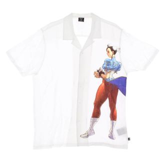HUF Street Fighter Resort Hemd Wei&szlig; Kurzarm - - Shirts - Herren - Wei&szlig; - M