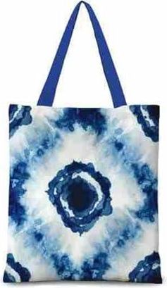 Generic Sac fourre-tout bleu en toile tie-dye - 40 x 35 cm - Design artistique avec fermeture &eacute;clair et poche int&eacute;rieure, Tie-dye bleu 9, 28 X 12 X 9 Centimet