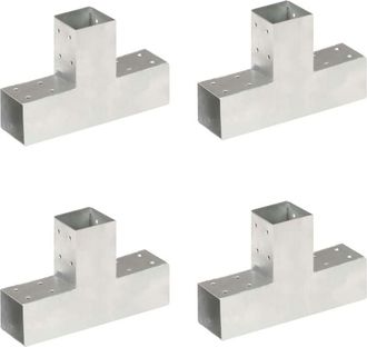 vidaXL Vidaxl - Pfostenverbinder 4 Stk. T-Form Verzinktes Metall 71 x 71 mm