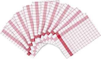 ROSS Exclusiv - 10 X Geschirrtücher - Baumwolle - Leinen - im Set (Rot)