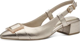 Marco Tozzi Damen Slingpumps Spitz Vegan, Beige (Platinum), 38 EU