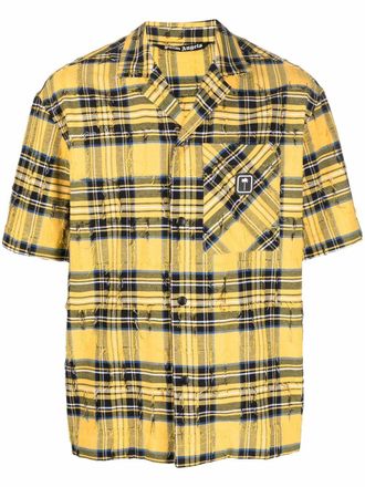 Palm Angels chemise &agrave; carreaux - Jaune