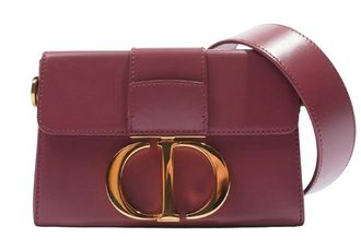 Dior Burgundy 30 Montaigne Box Bag Size 17.5