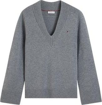Tommy Hilfiger Pull col V ample uni en laine