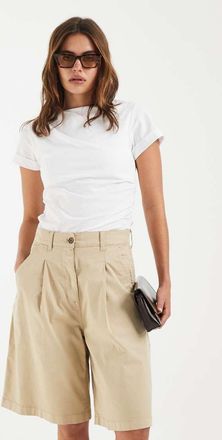 Tommy Jeans Short chino long &agrave; taille haute - Beige-Neutral