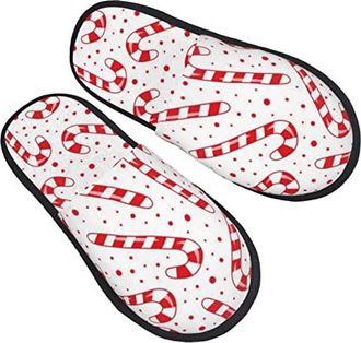 Generic Canne &Agrave; Sucre Homme Femme Slippers L&eacute;g&egrave;res Chaussons Antid&eacute;rapantes Pantoufles Pour Maison Hiver Automne M