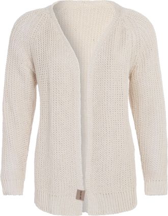 Knit Factory Daisy Kurze Strickjacke - Damen gestrickte Jacke aus 80% Recycelte Baumwolle - Cardigan mit Hochwertige Qualit&auml;t - Beige - 36/38
