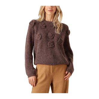 Object Objgitta L/S Re Knit Pullover - - Knitwear - Damen - Braun - XS