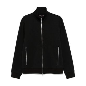 Michael Kors L&auml;ssiger schwarzer Sweater mit durchgehendem Rei&szlig;verschluss - - Sweatshirts & Hoodies - Herren - Schwarzk - M