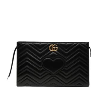 Gucci Pre-owned Matelass&eacute; Clutch - Femme - Pre-owned - Noir - Taille: ONE Size