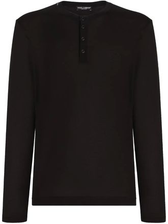 Dolce & Gabbana t-shirt à col boutonné - Noir