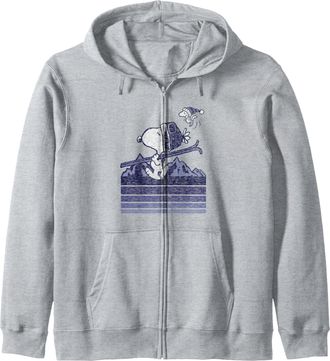 Peanuts Snoopy Woodstock Ski-Streifen Kapuzenjacke