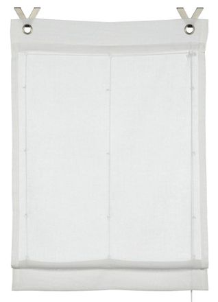 Gardinia Raffrollo ohne Bohren, Zum Klemmen, Blickdicht, Lichtdurchl&auml;ssig, Raffgardine, Inkl. Montage-Teile, 2 Beschwerungsstangen, 2 V-Haken, Zen Silence, Wei