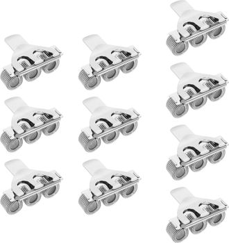 Milisten 10 St&uuml;ck Metall Stifthalter mit Dreifach Loch Verstellbarer Federclip Universell f&uuml;r Notizb&uuml;cher und Ordner Silberfarben B&uuml;ro und Schulbedarf