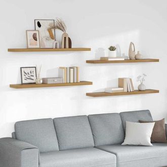 vidaXL vidaXL &Eacute;tag&egrave;re Murale 4 pcs Marron 120 x 23,5 x 4 cm Bois ding&eacute;nierie