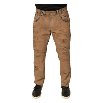 Dolce & Gabbana Braune zerrissene Skinny Denim Jeans - - Jeans - Herren - Braun - XL