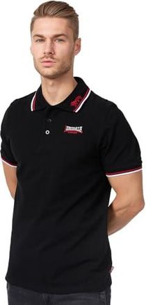 Lonsdale Homme Lion Polo, Noir (Black / Dark Red White), M EU