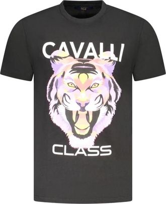 Cavalli Logo-Print Baumwoll-T-Shirt - - Tops - Herren - Schwarzk - L