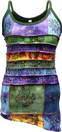 Shopoholic Fashion Damen Traditionelle Symbole Hippie Top - Asymmetrisch, XXL