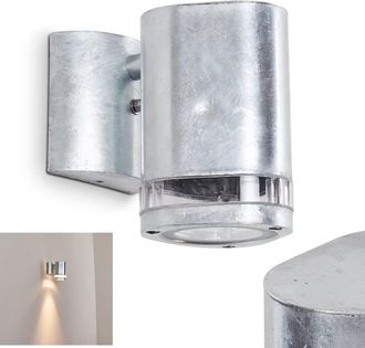 HOFSTEIN Außenwandleuchte Amyton, Außenleuchte aus Stahl/Kunststoff in Verzinkt/Klar, Moderne Wandlampe für Terrasse/Hof/Eingangsbereich, 1 x GU10, ohne Leucht