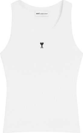 Ami Femme, Tops, Blanc, Taille: 38 FR Contrasted Ami de Coeur Tanktop