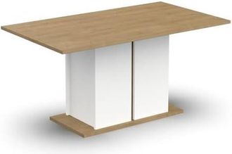 Demeyere Esstisch, Holzwerkstoff, Eiche und Weiß, 160 x 78 x 90 cm