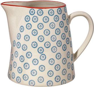 Bloomingville Th&eacute;i&egrave;re, pichet, pot &agrave; lait Emma, couleur : bleu, fait &agrave; la main, contenance : 700 ml