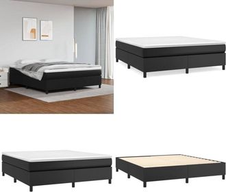 vidaXL Bettgestell Schwarz 160x200 cm Kunstleder - Schlafzimmer Möbel - Betten Gestellen - Doppelbett - Kunstleder Bett - Schwarzes Bett - Home & Living