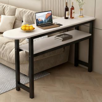 Generic Hoher Beistelltisch, Hoher Nachttisch Mit Beinen Aus Kohlenstoffstahl Und Verstellbarem Fu&szlig;, Halbrunde Tischplatte for Kaffeebar Oder Theke