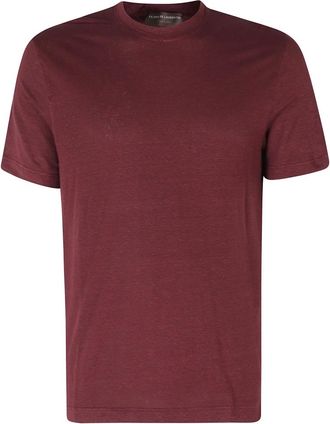 FILIPPO DE LAURENTIIS Homme, Tops, Rouge, Taille: L T-shirt Lino Stretch