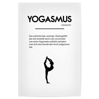 artboxONE Poster 75x50 cm Yoga Typografie Yogasmus hochwertiger Design Kunstdruck - Bild Yoga lustig Meditation
