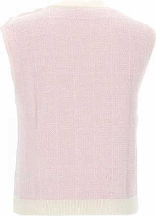 Balmain Jewel-Button Knit Tank Top - Pink