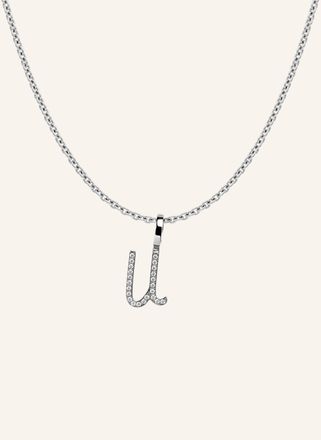 Cada Cada Kette Tiny Diamond Letter U silber
