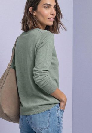 Street One Strickpullover Feinstrick mit U-Boot-Ausschnitt / Viskose
