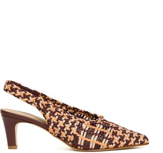 Strategia Femme, Chaussures, Beige, Taille: 39 EU Slingback Intreccio Multicolor