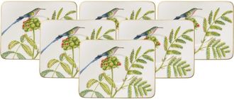 Villeroy & Boch Amazonia rechteckige Kaffee-Untertasse, Edles Geschirr aus Premium Bone Porzellan, 17 x 14 cm, 6er Set