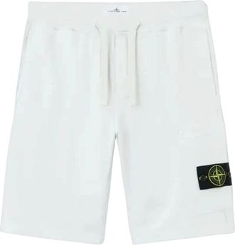 Stone Island Homme, Shorts, Blanc, Taille: M Cotton Fleece Shorts