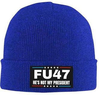 Generic Bonnet dhiver Tricoté Fu47 Anti 47 Démocrate Pas Mon Président Fu Unisexe Bonnets en Tricot Chaud Chapeau Tricoté pour Sports Adultes Cyclisme