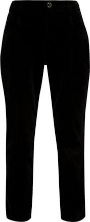 s.Oliver Pantalon en Velours côtelé, Coupe décontractée, Noir, 34W x 32L Femme