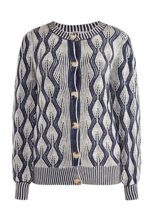 Usha Strickjacke Damen Wollweiss Blau