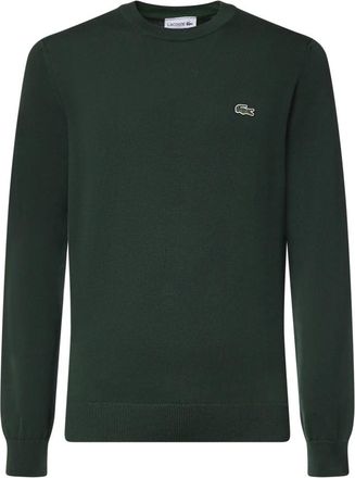 Lacoste Homme, Pulls, Vert, Taille: 2XL Pull Col Rond en Coton Monochrome