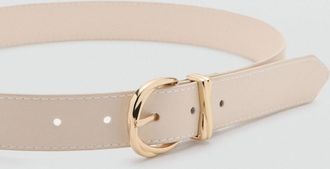 Mango Ceinture boucle ovale &eacute;cru - Femme - XL - MANGO