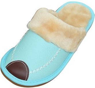 Generic Pantoufles Chaudes en Peluche pour Femmes, Chaussures pour Femmes &Agrave; Semelles &Eacute;paisses Et Confortables,Lake Blue,37 EU