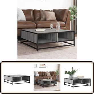 vidaXL Couchtisch Grau Sonoma 80x80x30 cm Holzwerkstoff und Metall - Vidaxl