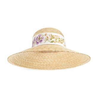 Ferragamo Fr&uuml;hlingsdruck Strohhut - - Accessories - Damen - Beige - 58 CM