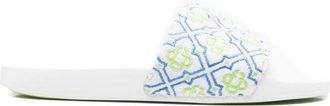 Casablanca Homme, Chaussures, Blanc, Taille: 41 EU Monogram Pool Slides