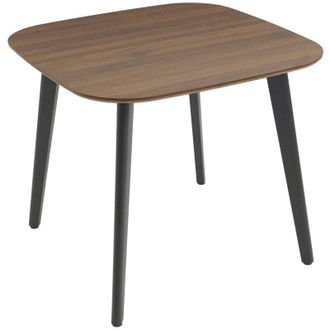 Sweeek Quadratischer Esstisch im Holzlook mit schwarzen Metallbeinen f&uuml;r 4 Personen